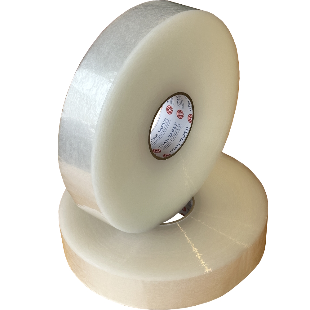 TITAN TAPES Transparent Machine Packing Tape 48mm x 1,000m (Carton 6 R ...